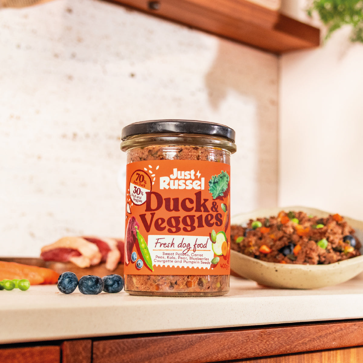 Verse hondenvoeding - Eend & Veggies – Just Russel Shop